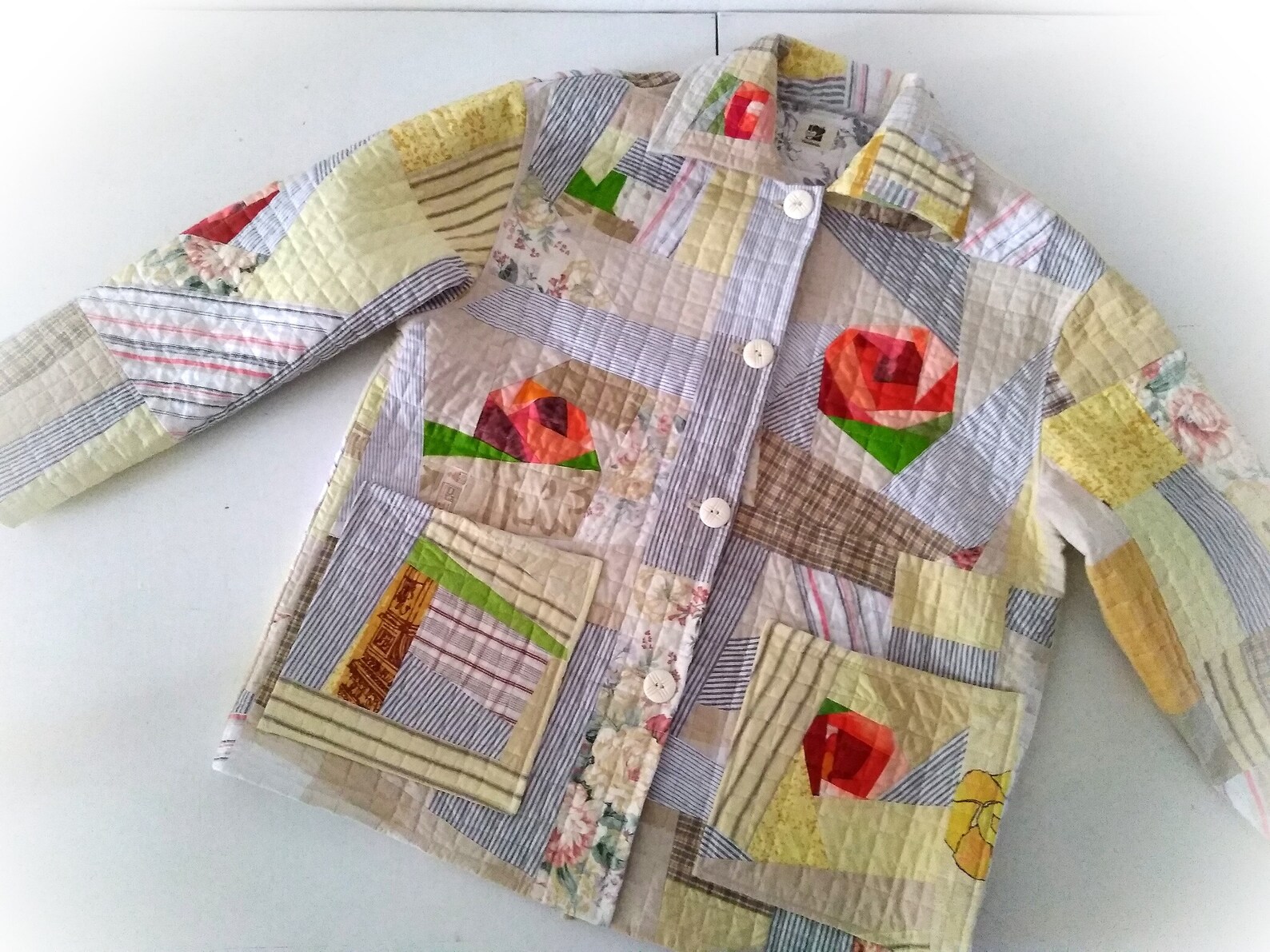Patchwork Guilt Coat Handcrafted Quilted Jacket Women's - Etsy Denmark