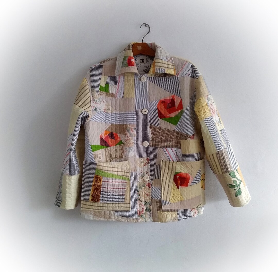Patchwork Guilt Coat Handcrafted Quilted Jacket Women's - Etsy Denmark