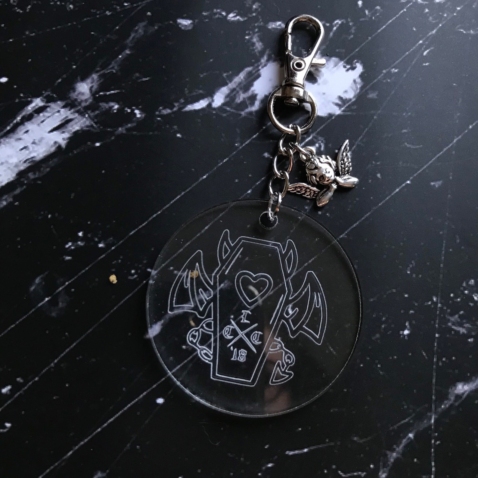 Lovecraft Crypt Exclusive Engraved Acrylic Keychain | Gothic Coffin Art ...
