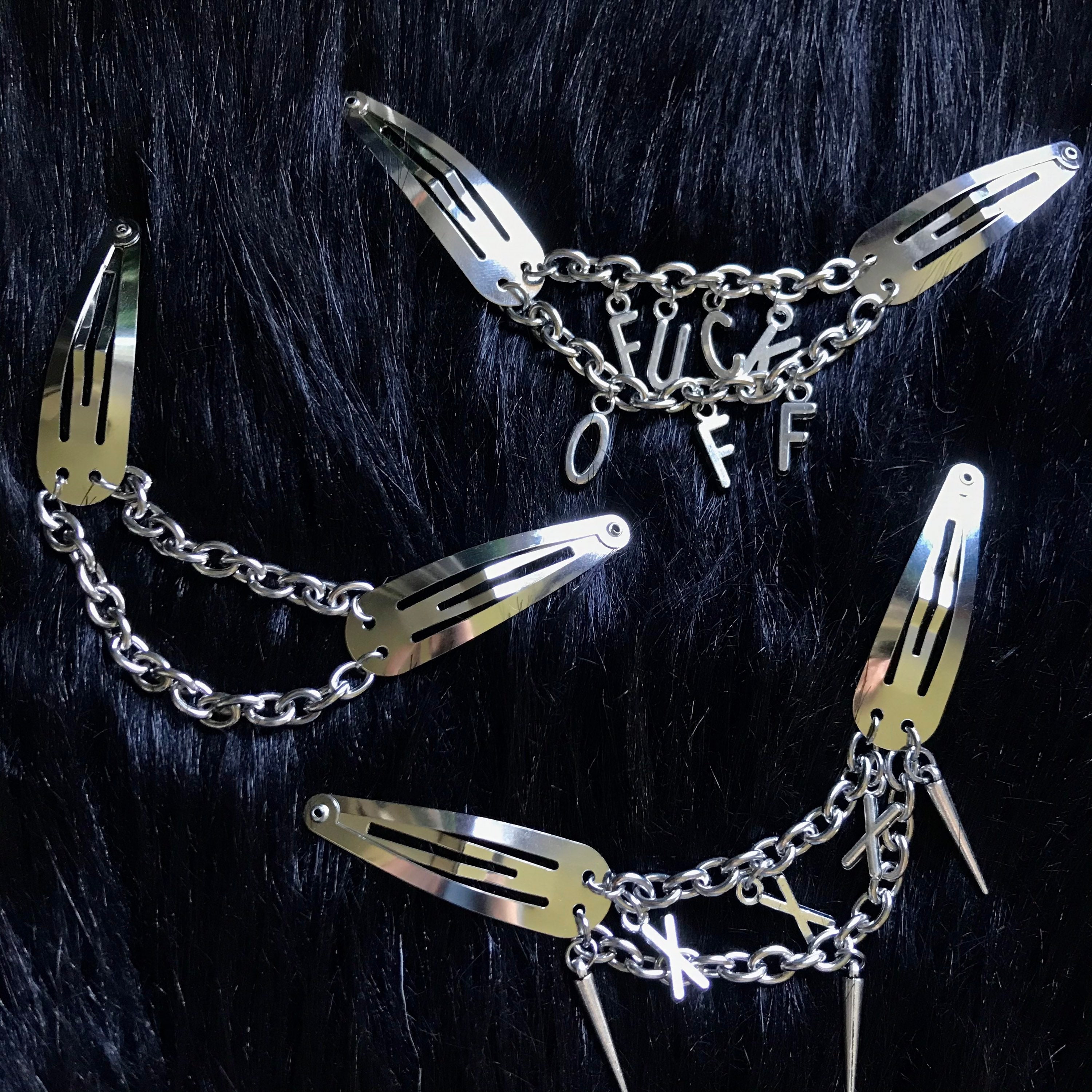 Chain Layered Hair Clips Alt Alternative Goth Industrial | Etsy