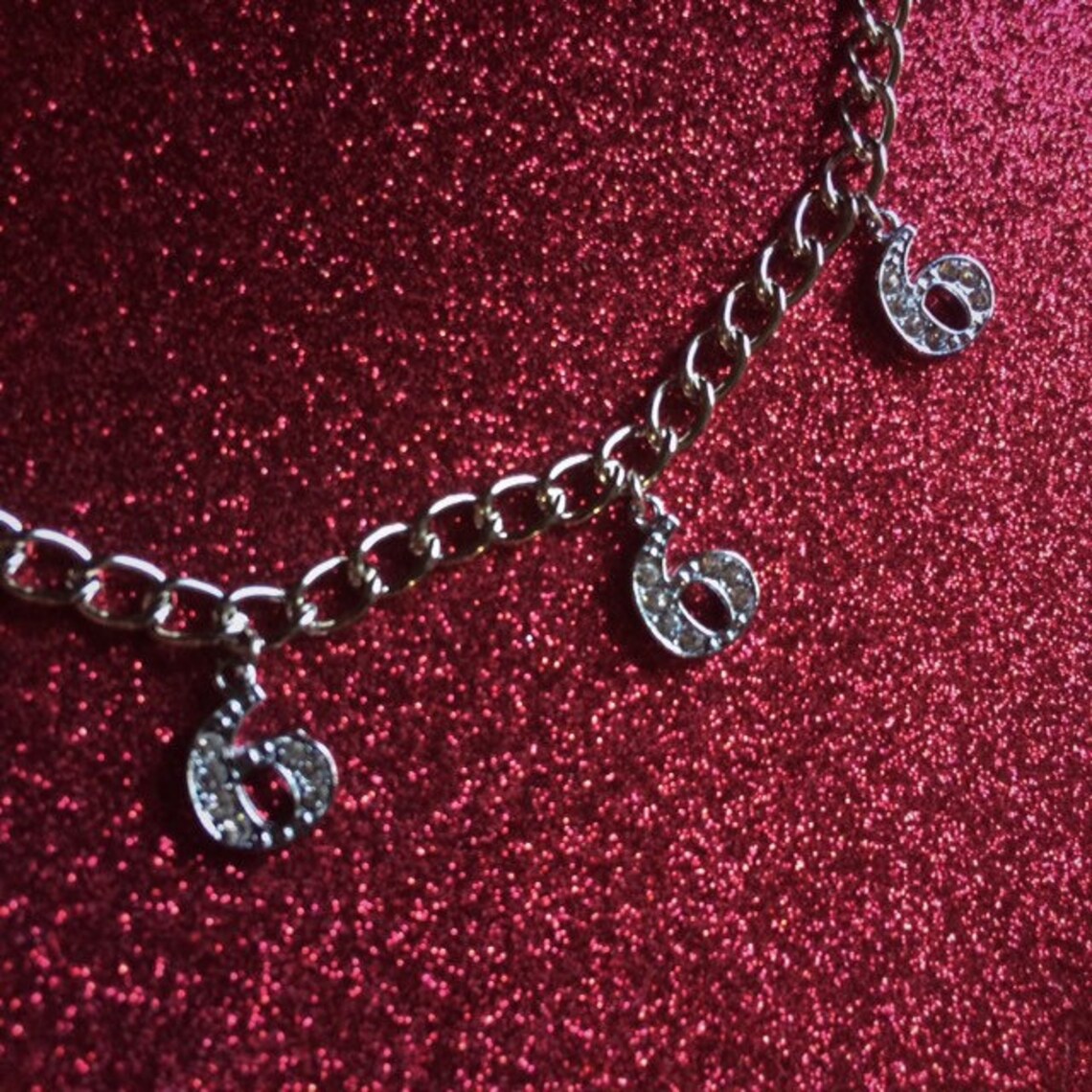 Diamonds of the Damned Rhinestone 666 Chain Aesthetic Y2K | Etsy