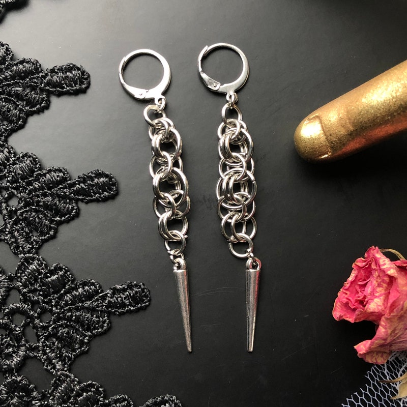Chain Mail Earrings - Etsy