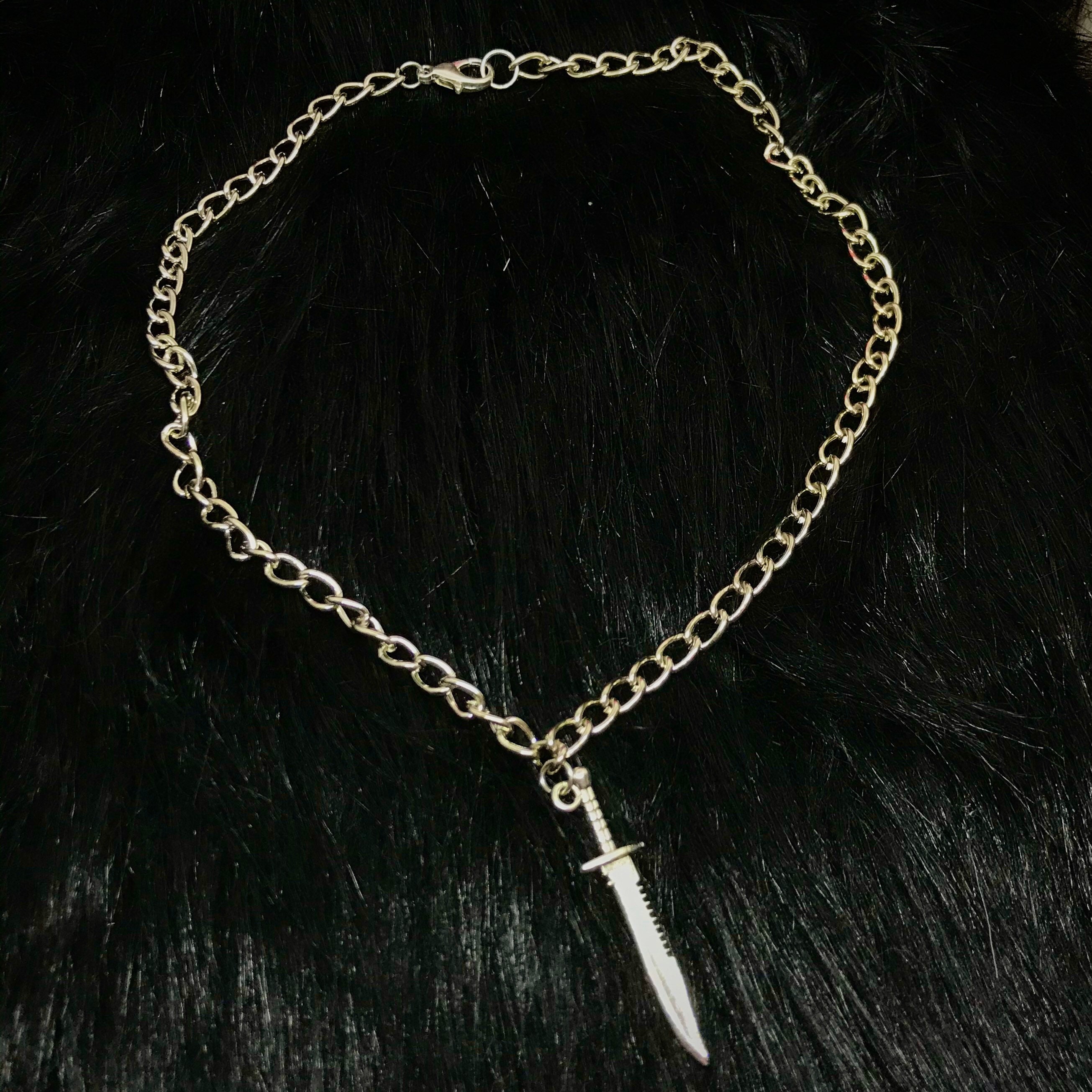Ur Knife My Back Chain Dark Horror Aesthetic Knife Jewelry - Etsy