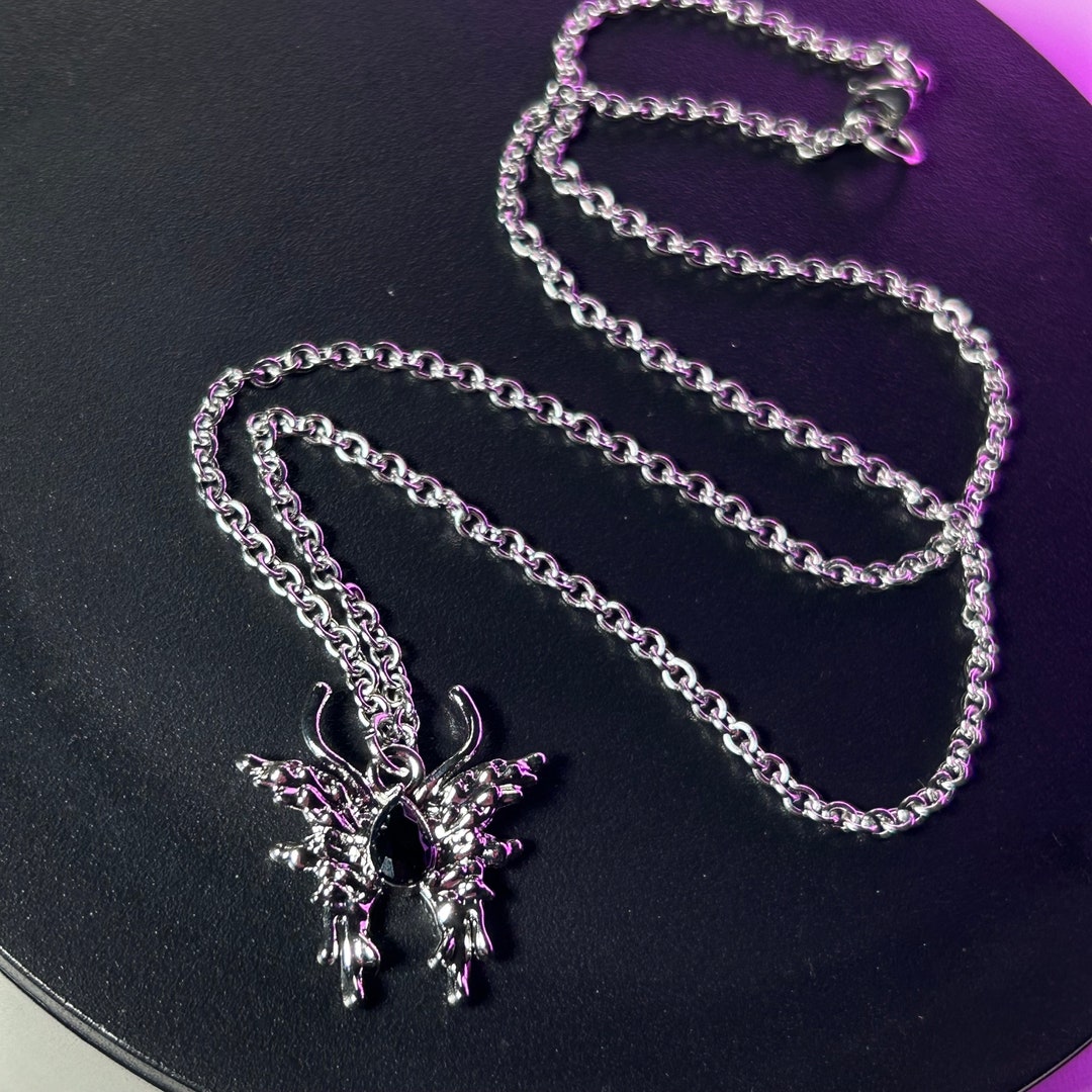 Oh My Fae Rhinestone Butterfly Stainless Steel Chain | Beautiful ...