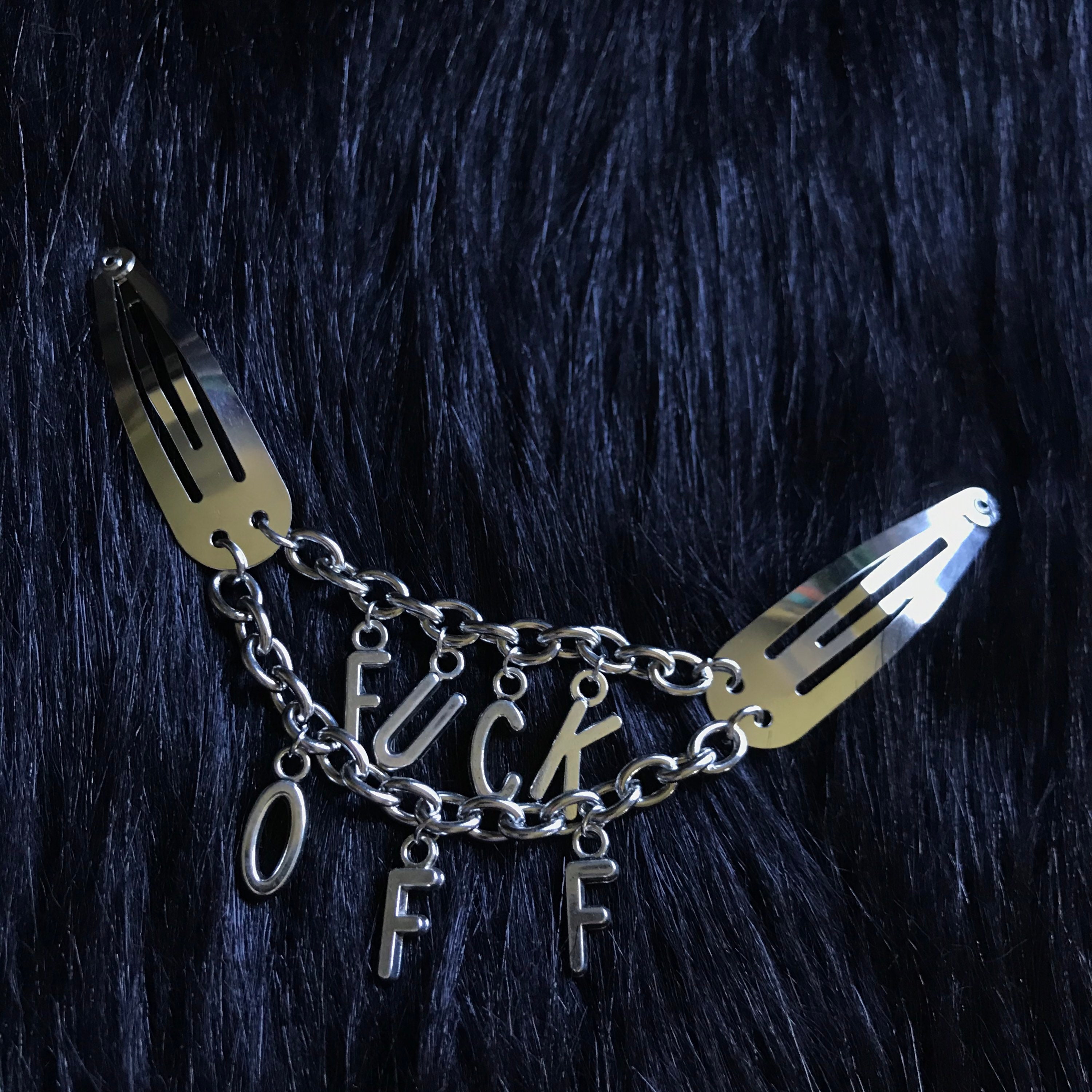 Chain Layered Hair Clips Alt Alternative Goth Industrial | Etsy