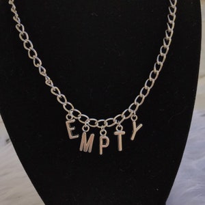 Empty Inside Aesthetic Chain | Grunge Emo Unisex Streetwear Word ...
