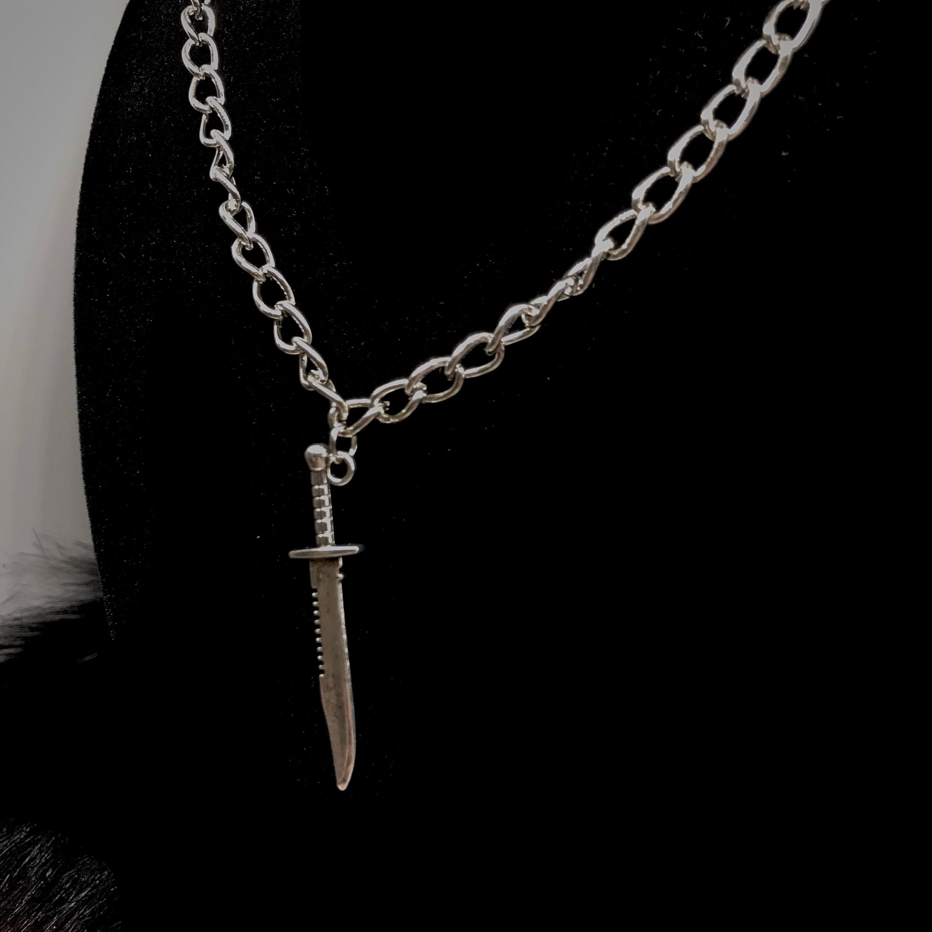 Ur Knife My Back Chain Dark Horror Aesthetic Knife Jewelry - Etsy
