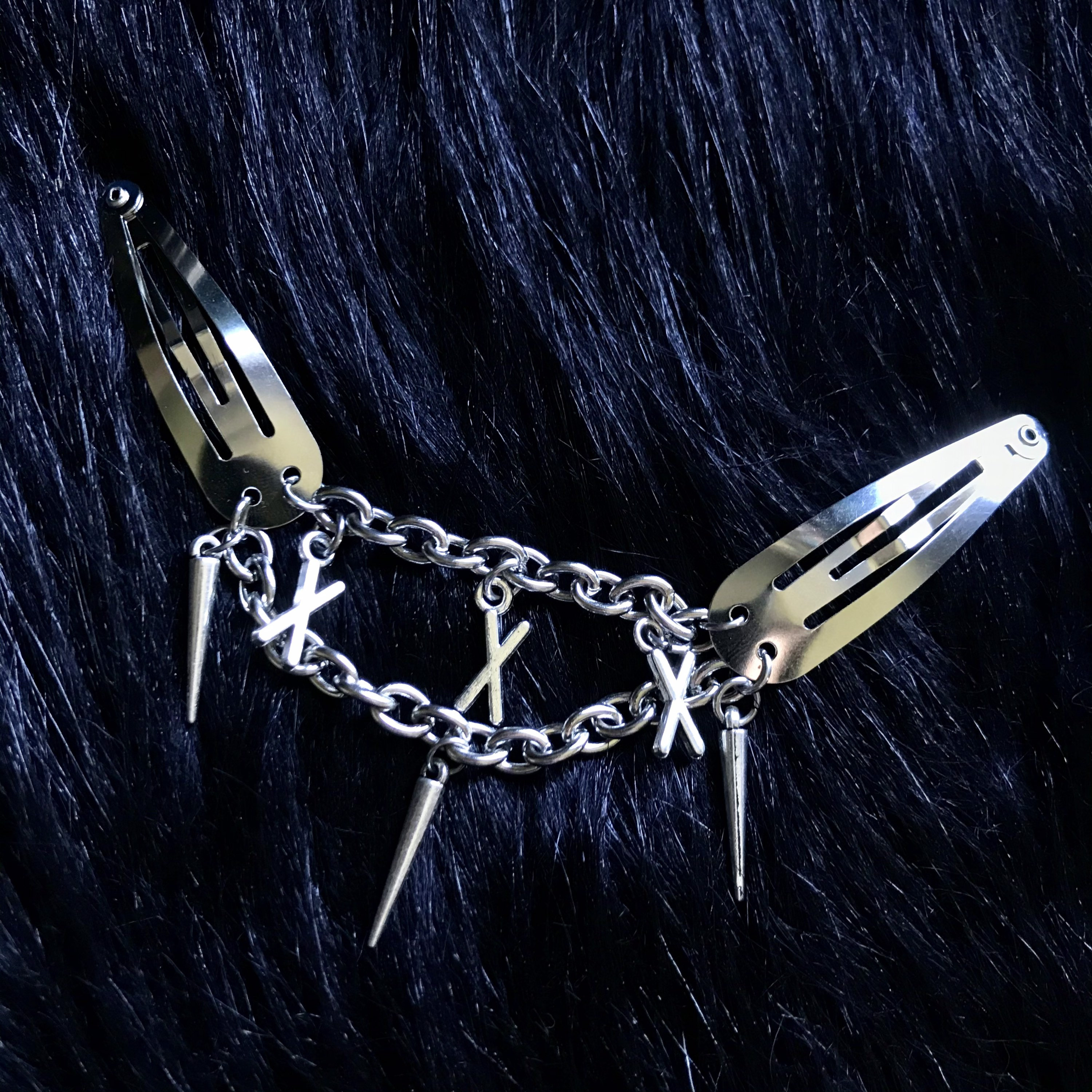 Chain Layered Hair Clips Alt Alternative Goth Industrial | Etsy