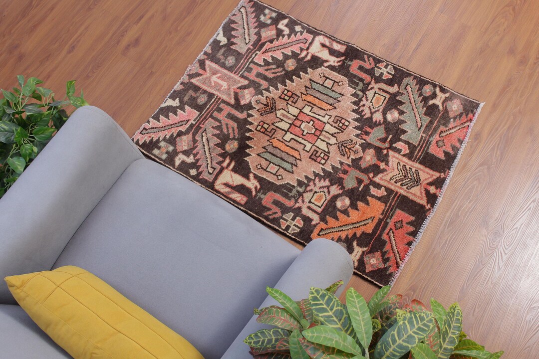 Persian Small Rug, 2x2 Persian Rug, 2x2 Kitchen Rug, Hand Knotted ...