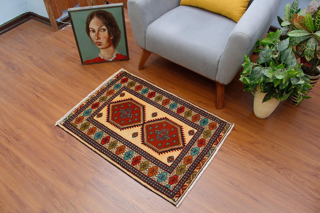 Persian Rug, Handmade Kitchen Rug, Small Rug, 2x3 Kitchen Rug, 2x3 ...