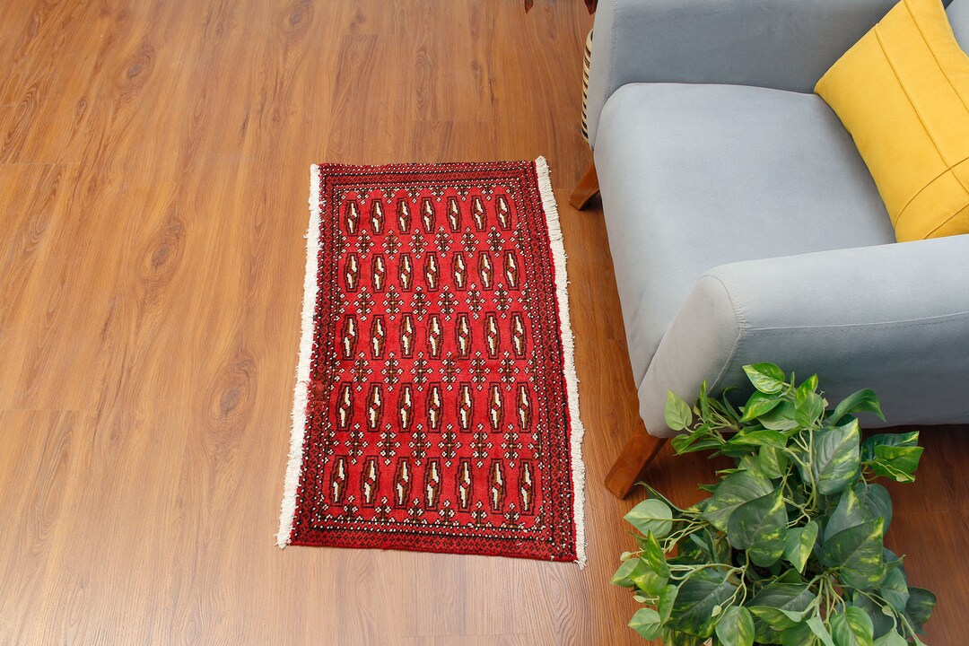 Small Rug Persian Rug 2x3 Handmade Red Rug Oriental Small Rug 0506/104 ...