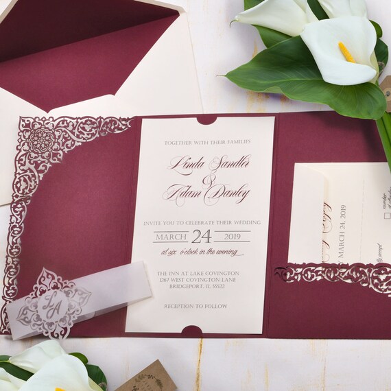 Pocketfold Wedding Invitations - Etsy
