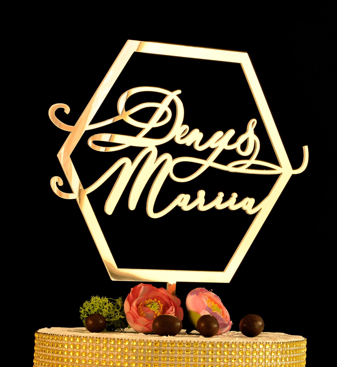 Gold Wedding Cake Topper - Etsy