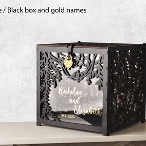 Black and Gold Card Box, Gothic Wedding Card Box - Etsy