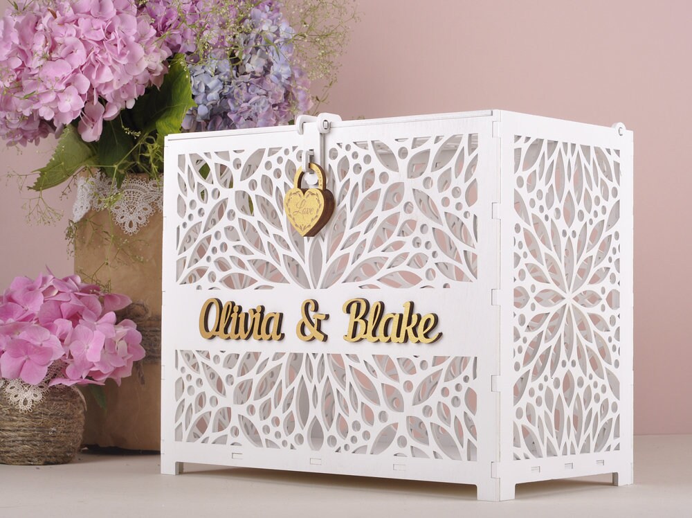 Wedding Card Box With Lock and Slot | Etsy