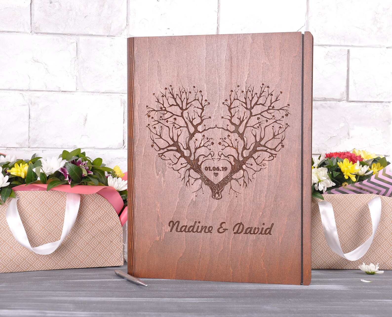 Rustic Wedding Guest Book Wedding Large Guest Book Wood Guest - Etsy