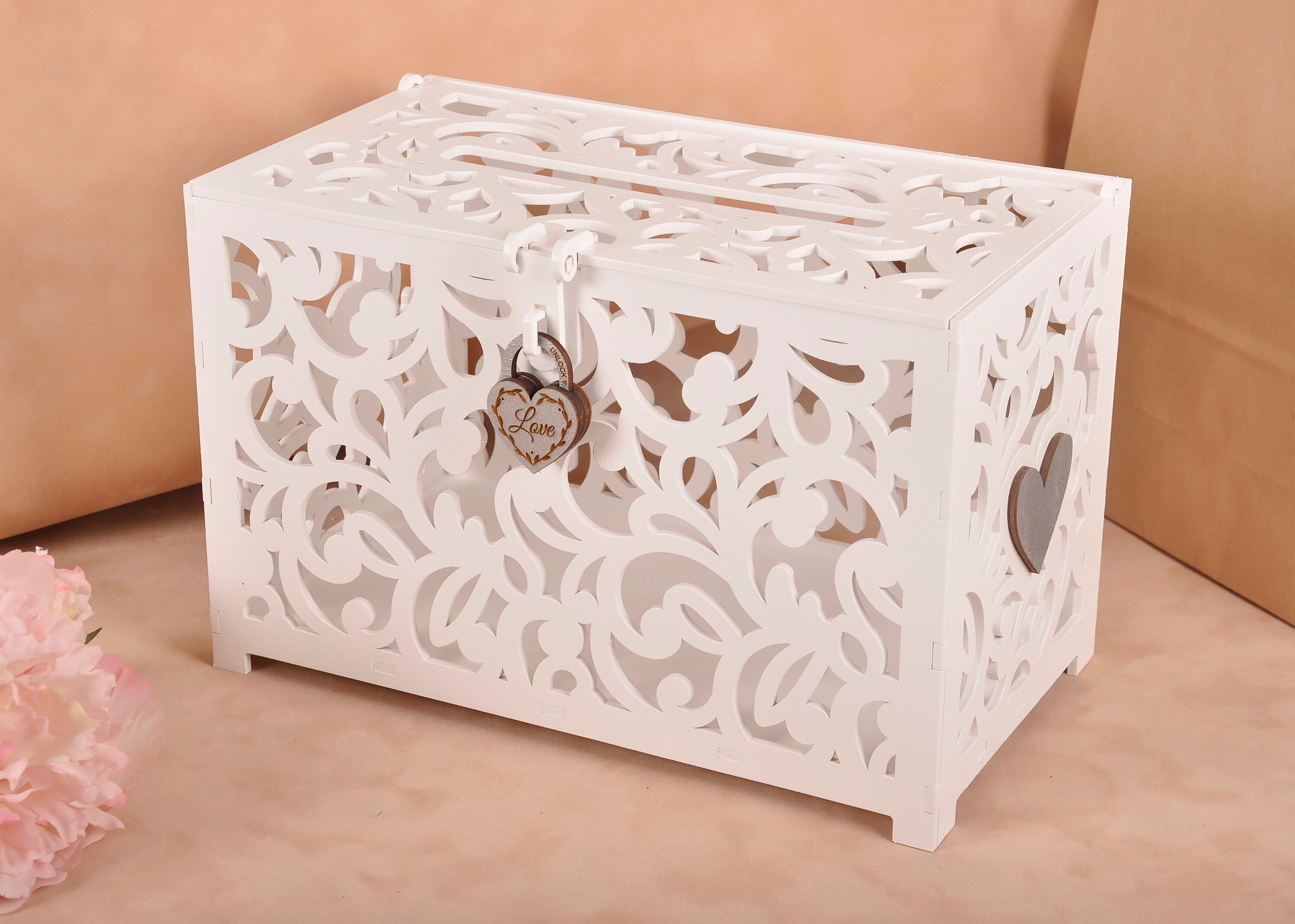 Wedding Card Box With Lock. Rustic Card Box. - Etsy