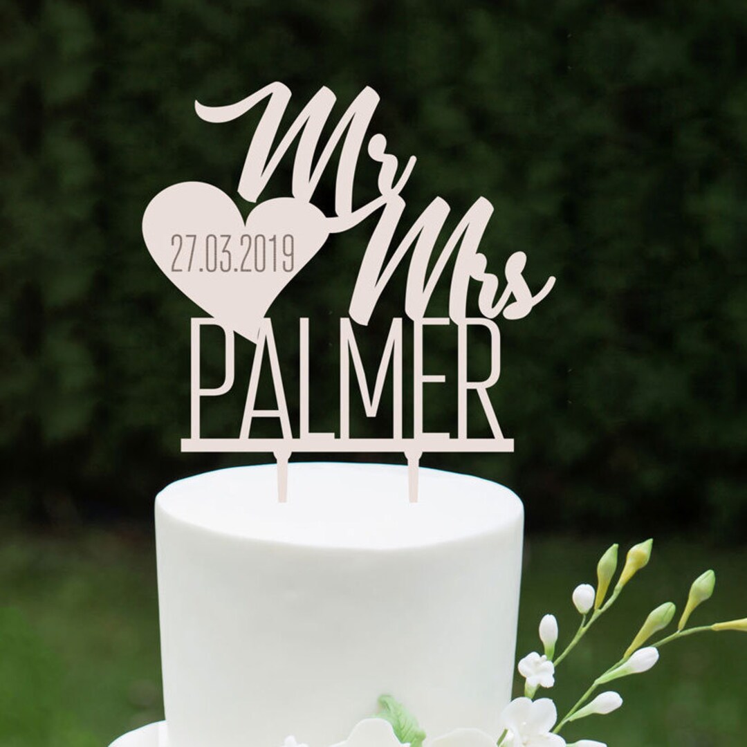 Cake Toppers Wedding Cake Toppers Wooden Letters Wooden Monogram Cake ...