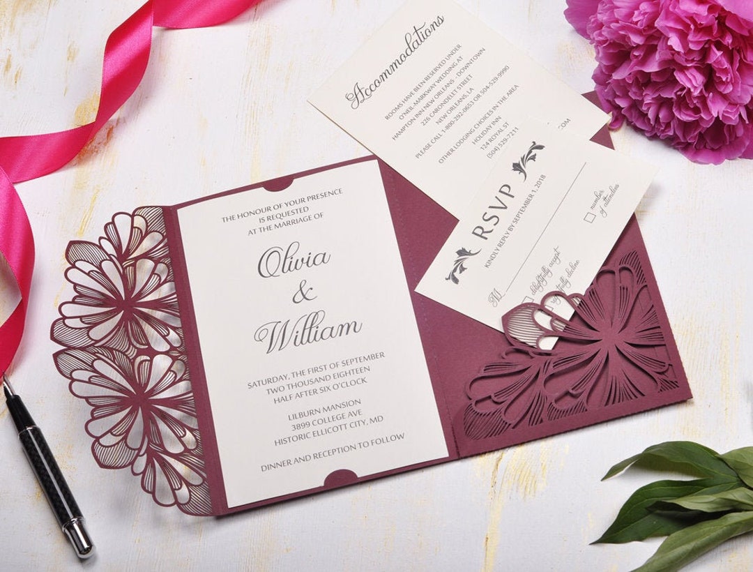 Pocket Invitation Wedding Invitation - Etsy