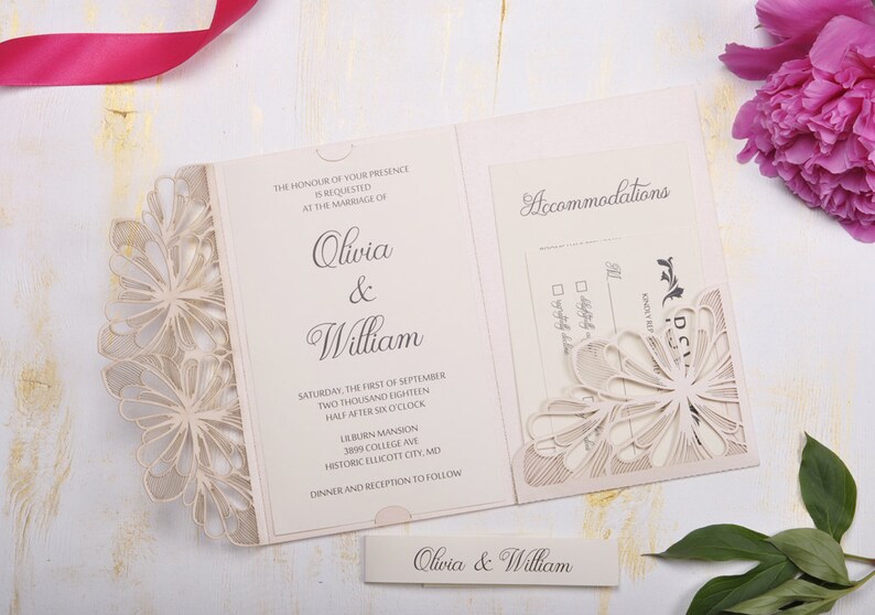 Pocket Invitation Wedding Invitation - Etsy