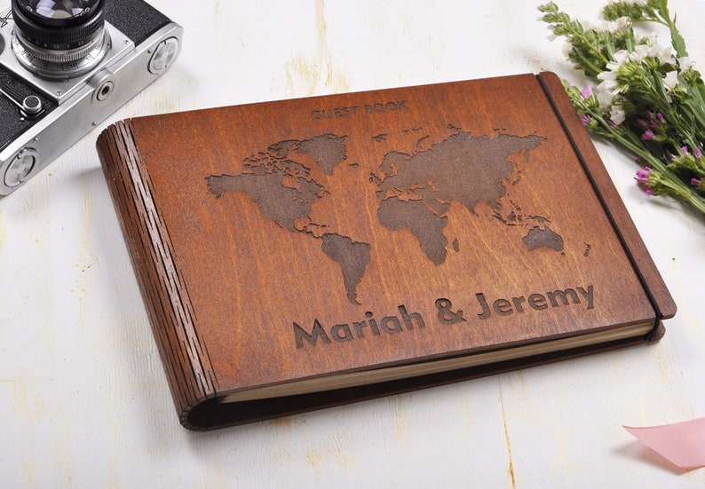 Wedding Guest Book. Map Guest Book | Etsy