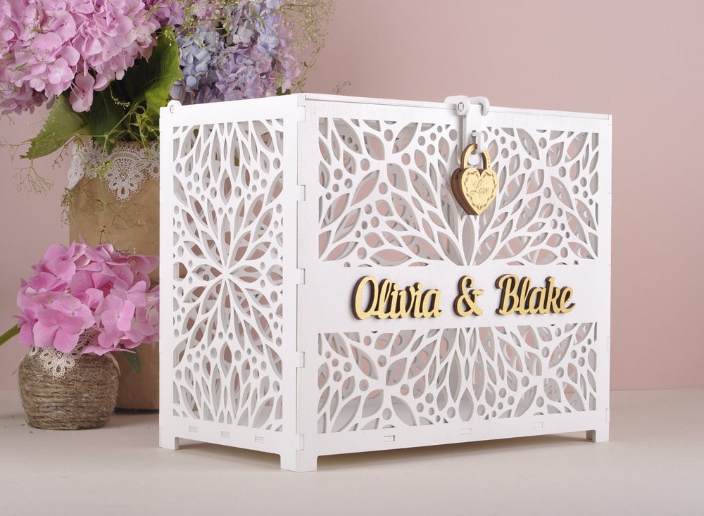 Wedding Card Box With Lock and Slot | Etsy