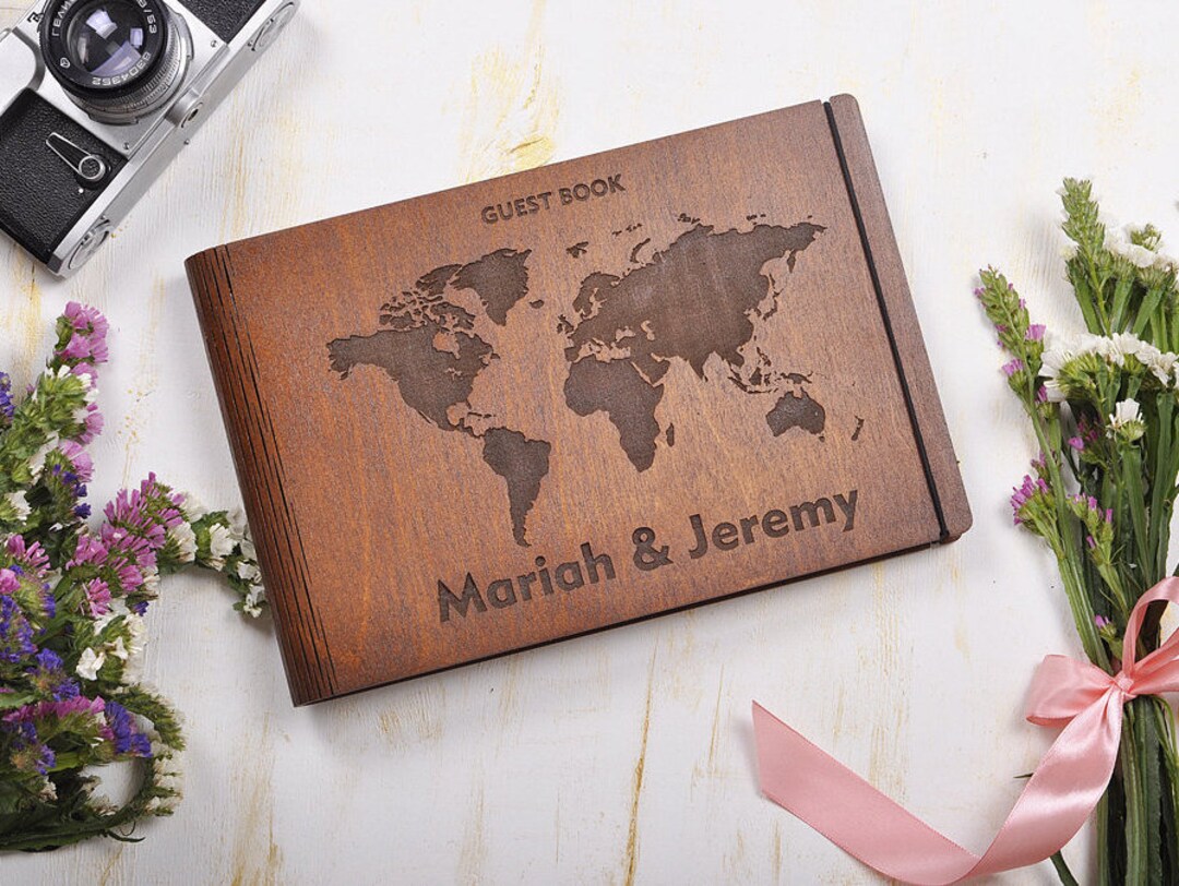 Wedding Guest Book. Map Guest Book - Etsy