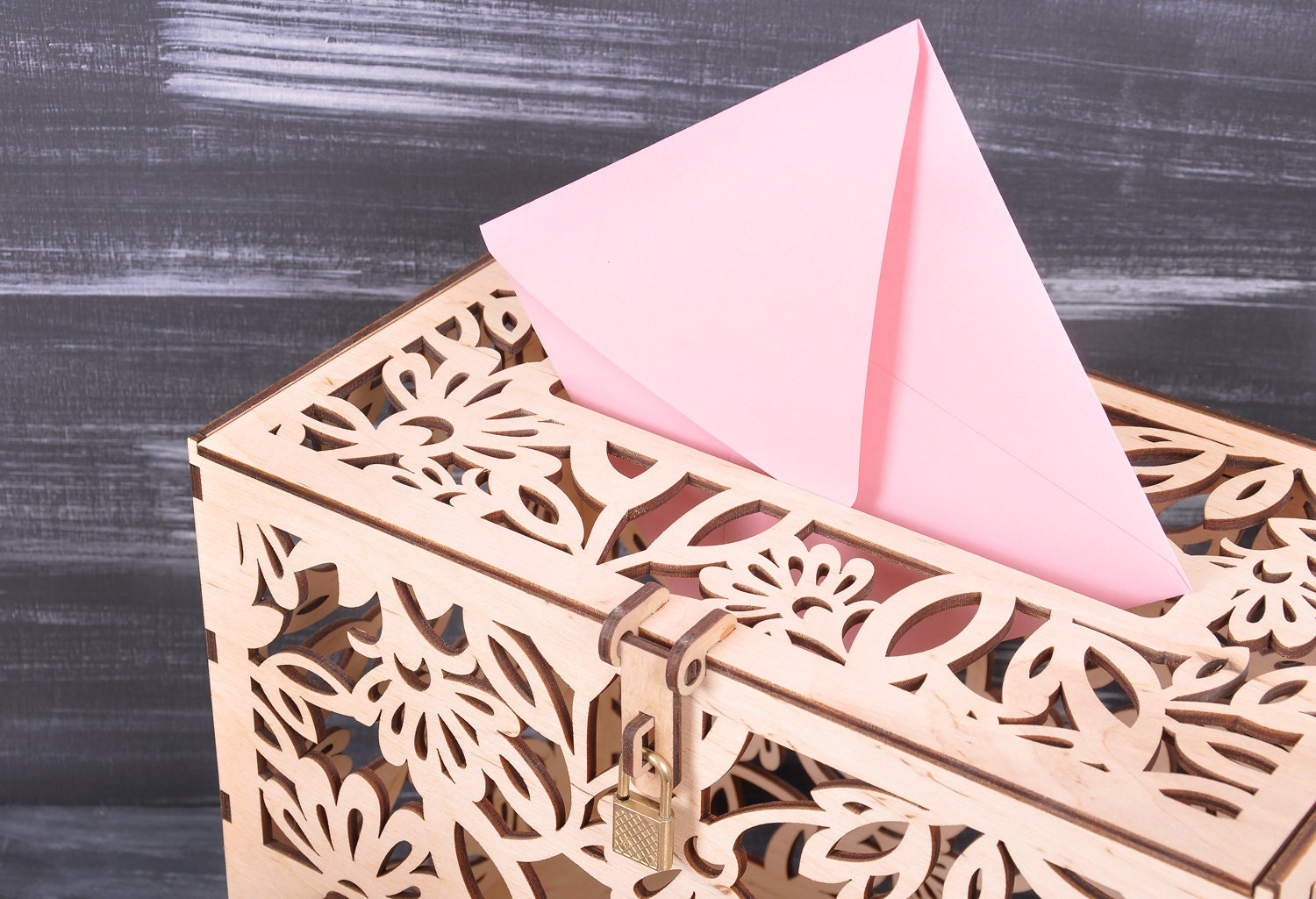 Card box for wedding wedding card box with lock wedding card | Etsy