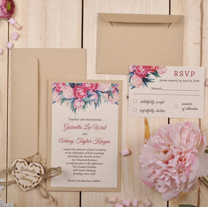 Printed Wedding Invitation Wedding Invitations Wedding - Etsy