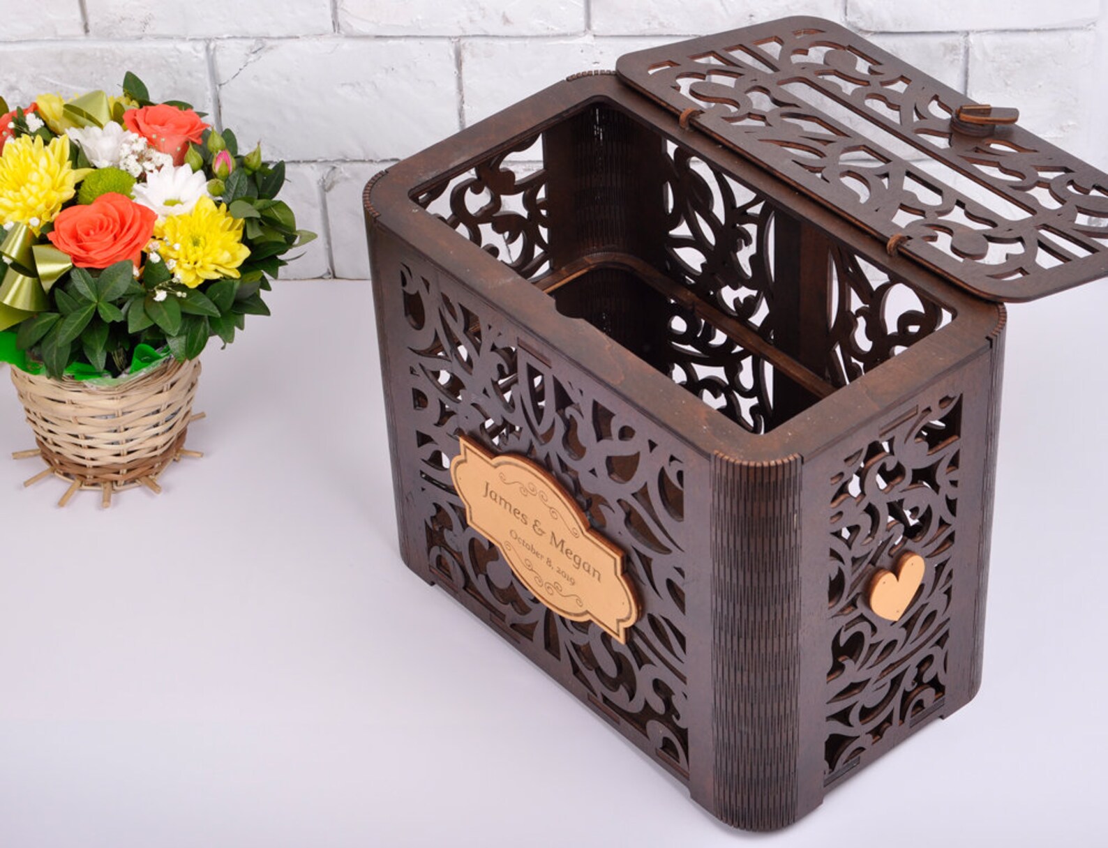 Personalized Wood Wedding Card Box, Unique Money Box - Etsy