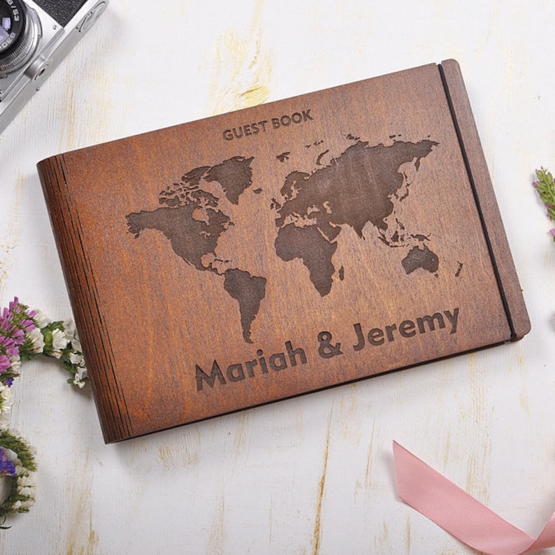 Wedding Guest Book. Map Guest Book | Etsy