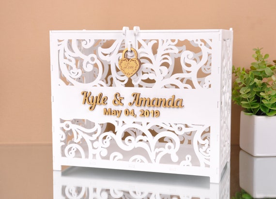 Wedding Post Box With Names and Wedding Date | Etsy