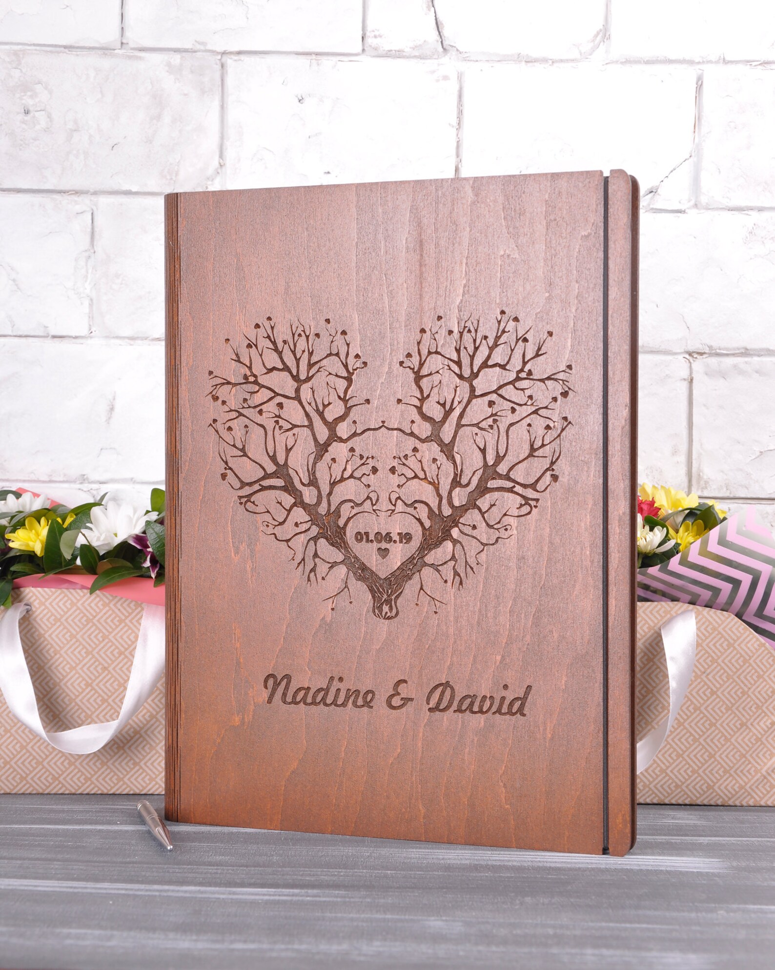 Rustic Wedding Guest Book Wedding Large Guest Book Wood Guest - Etsy
