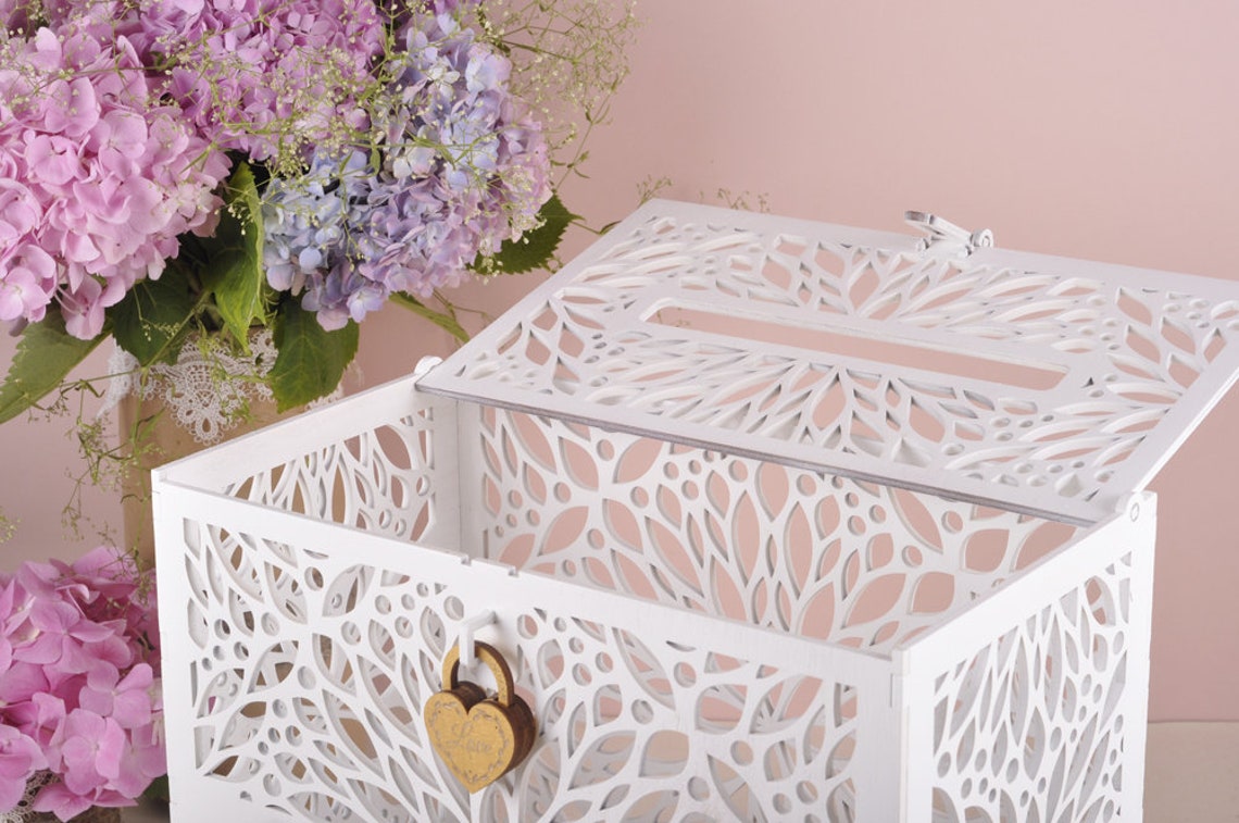 Wedding Card Box With Lock and Slot | Etsy