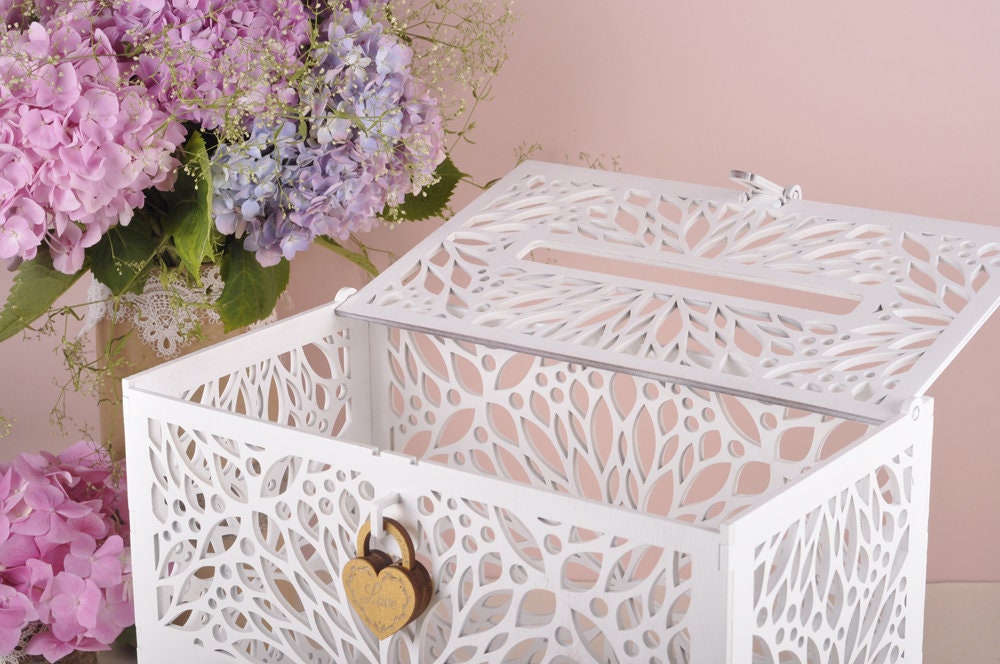 Wedding Card Box With Lock and Slot | Etsy