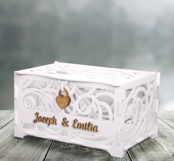 Small wedding card box with slot | Etsy