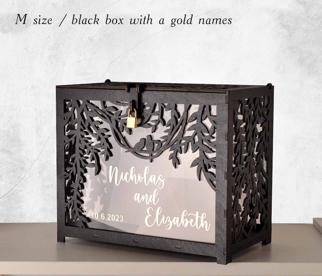 Black and Gold Card Box, Gothic Wedding Card Box - Etsy