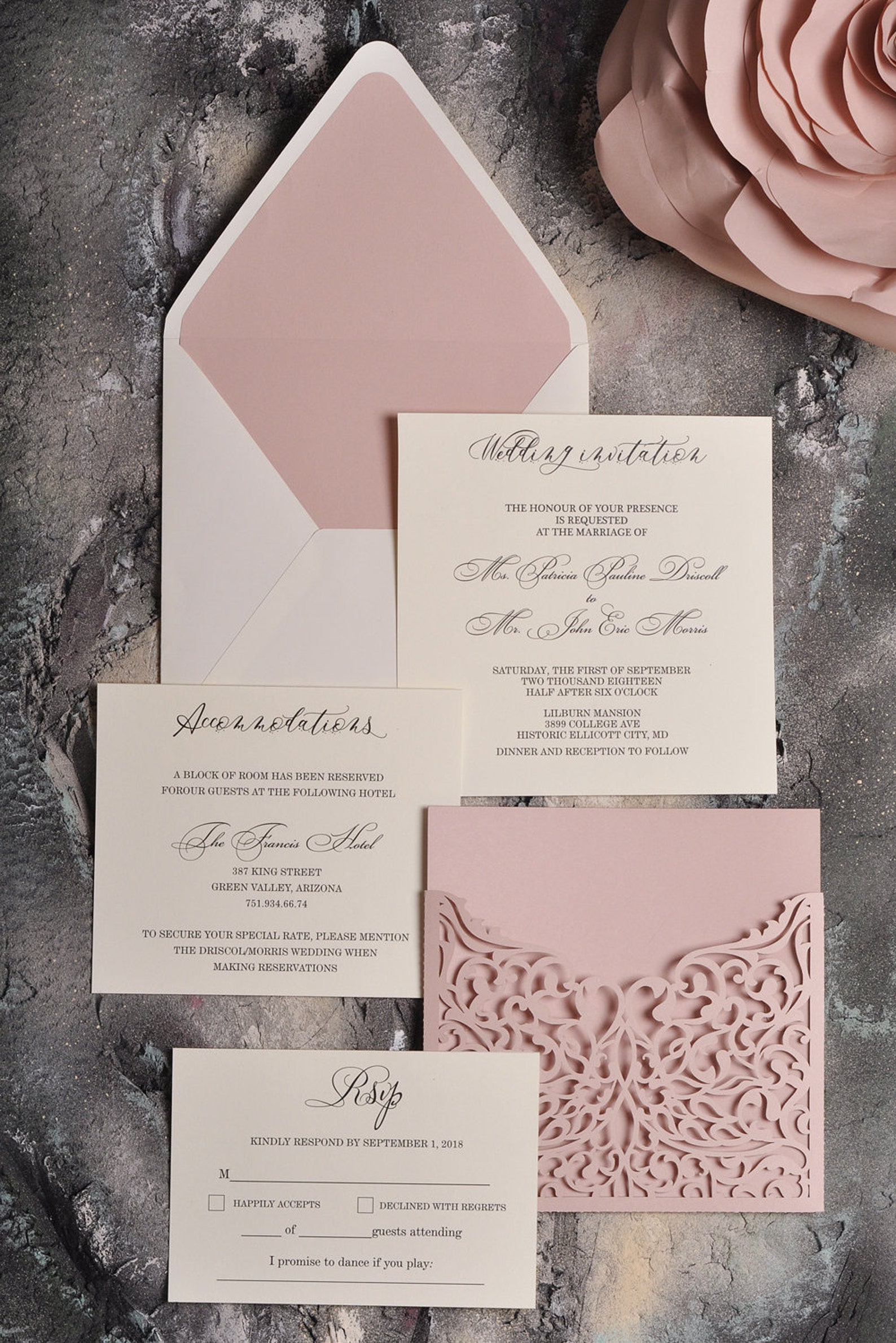 Laser-cut Wedding Invitations - Etsy