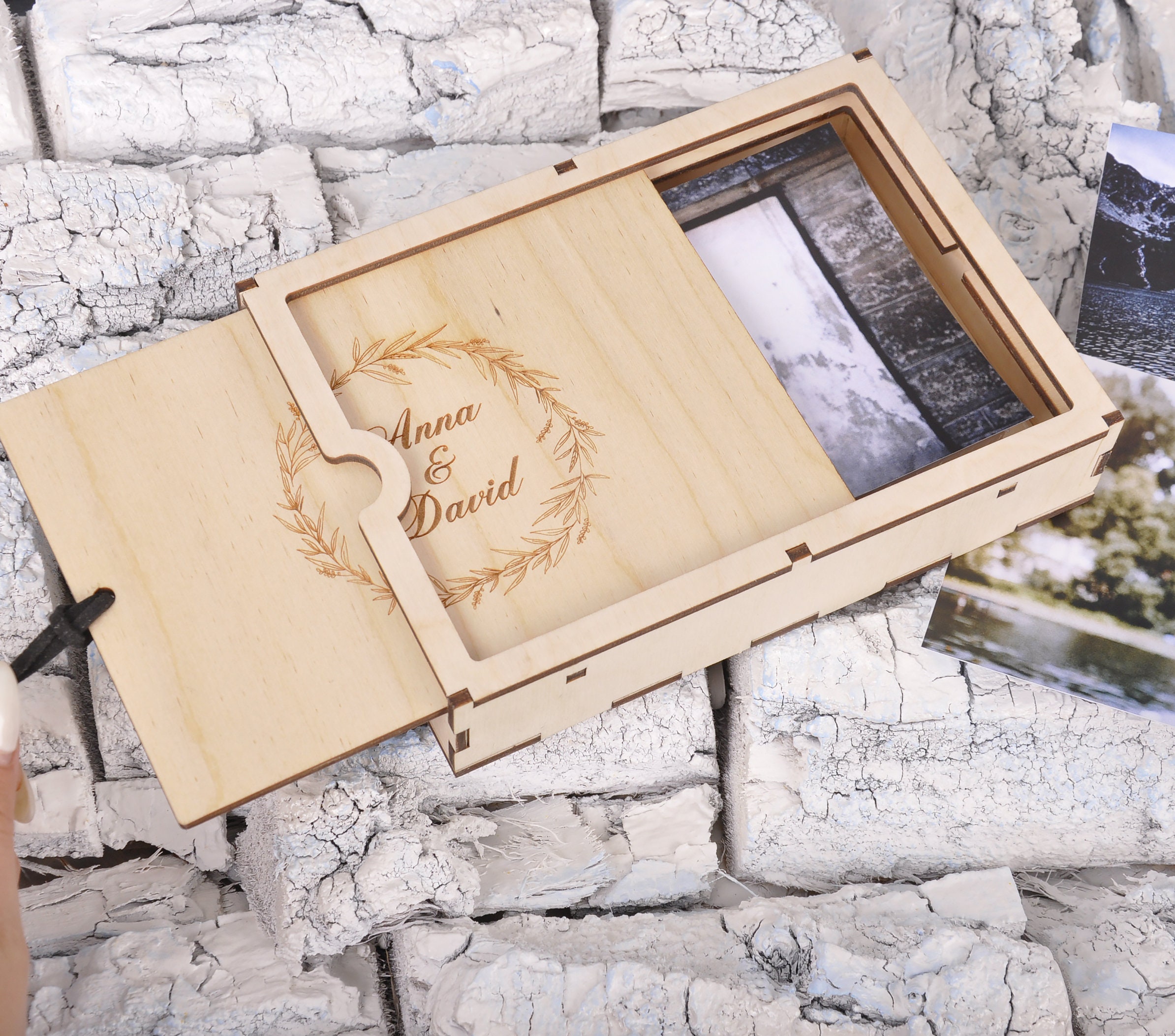Personalized Birch Wood Photo Box (4x6), Wedding Keepsake - Etsy