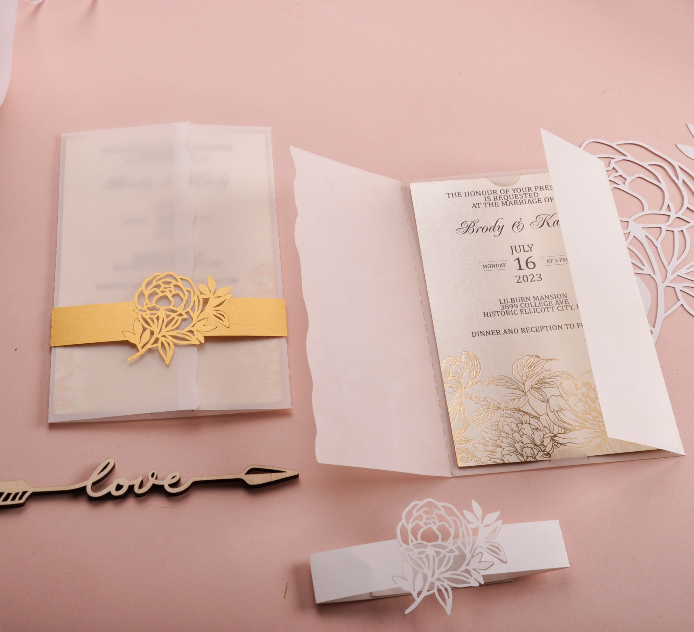 Gold Foil Wedding Invitations | Etsy