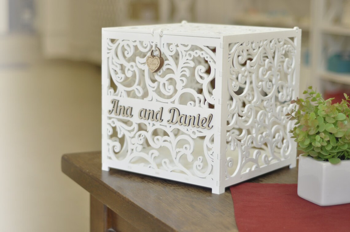 Wedding Card Box With Slot and Lock - Etsy