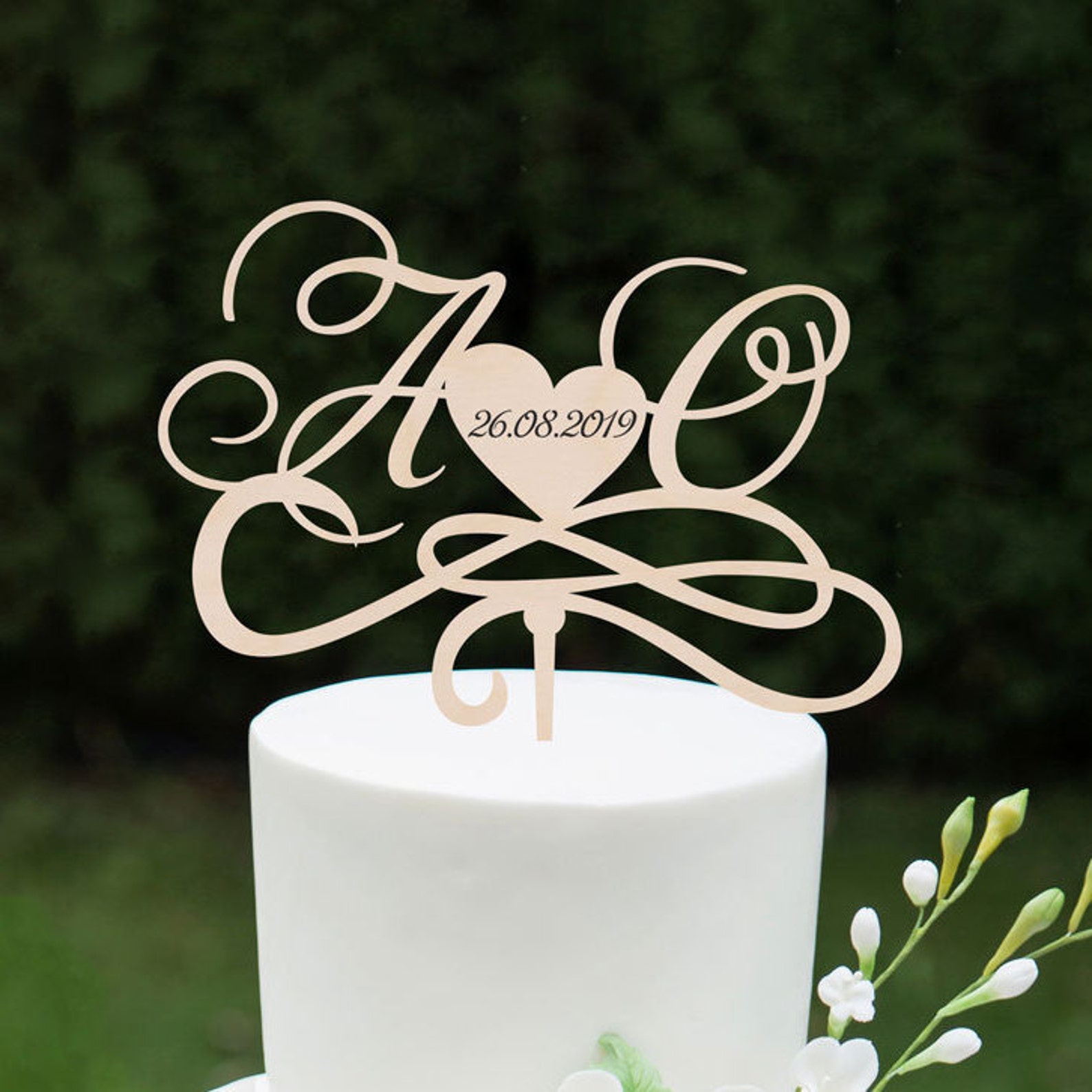 Initials Cake Topper Wedding Cake Toppers Wedding Cake Topper - Etsy