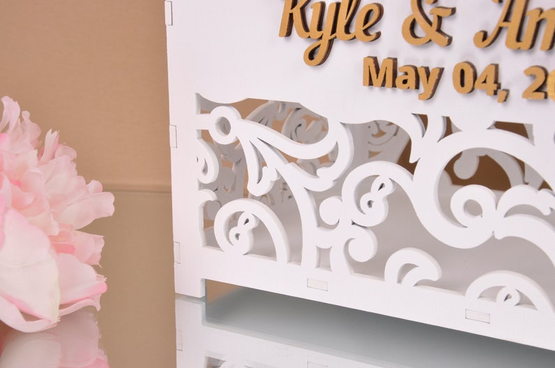 Wedding Post Box With Names and Wedding Date | Etsy