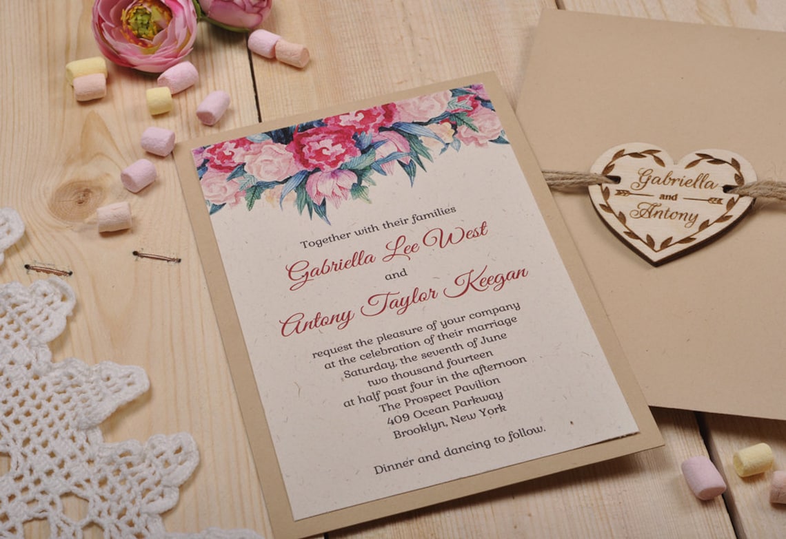 Printed Wedding Invitation Wedding Invitations Wedding - Etsy