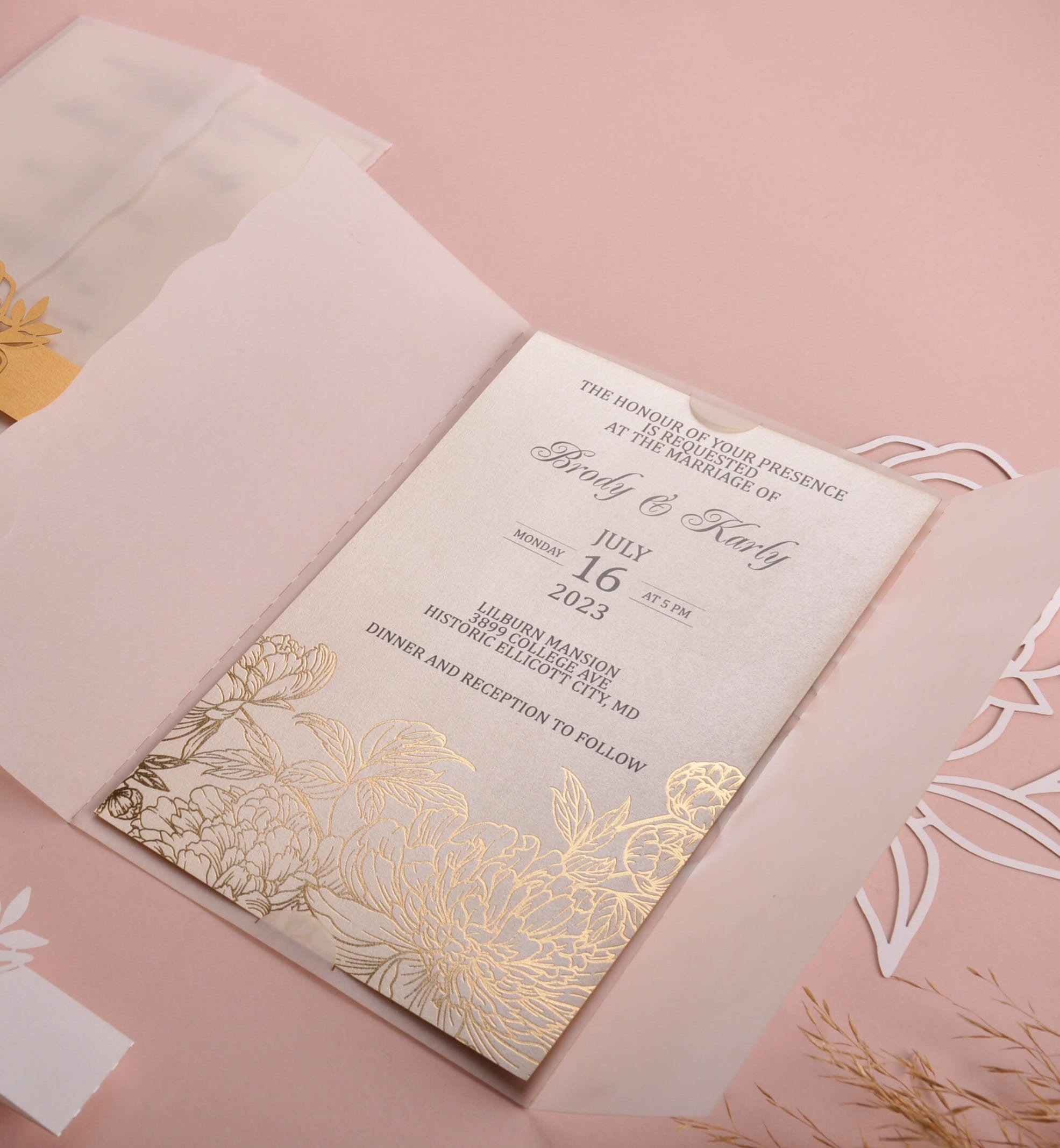 Gold Foil Wedding Invitations | Etsy
