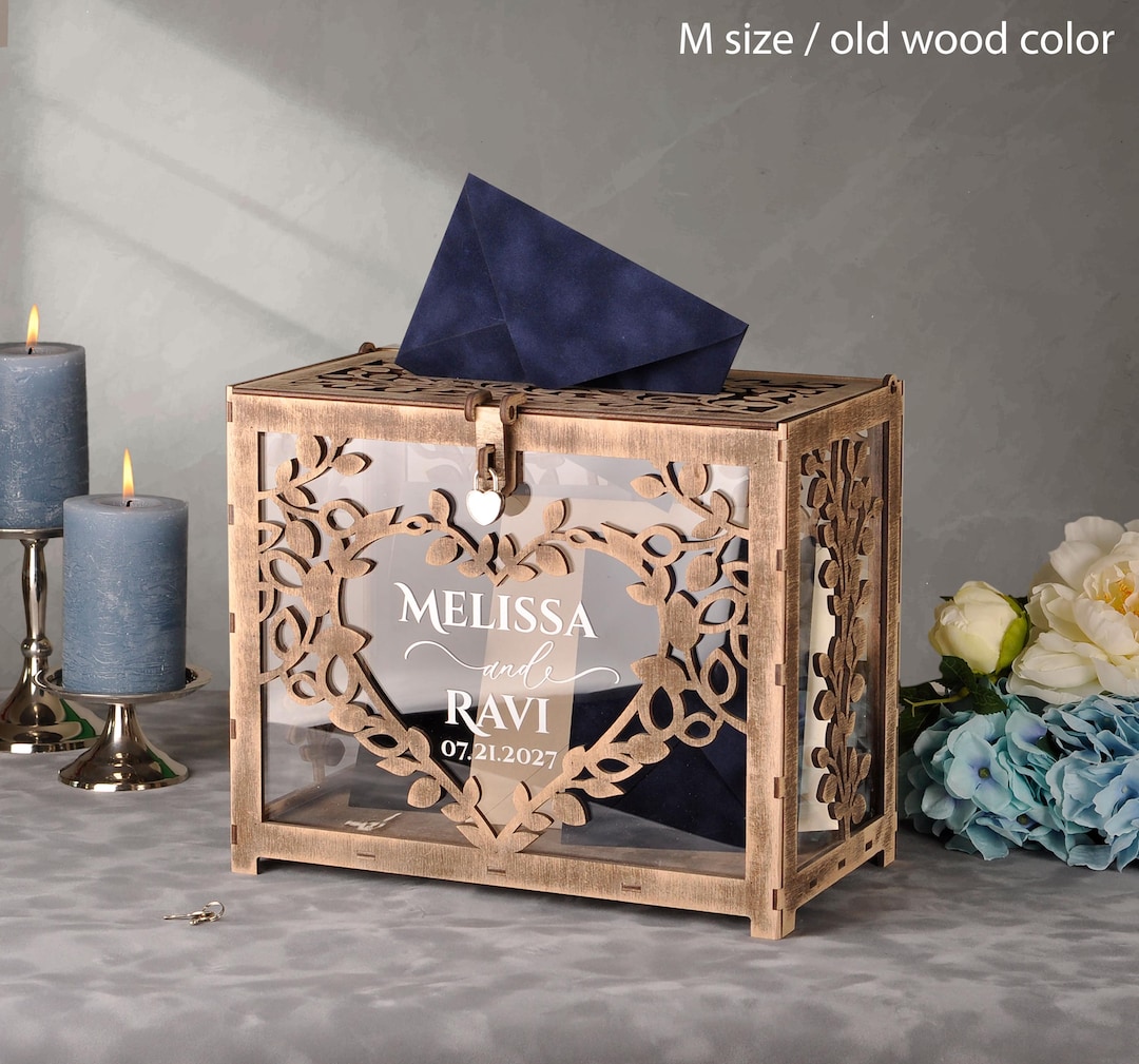 Wedding Card Box, Wedding Card Box With Lock, Wedding Post Box, Wedding ...