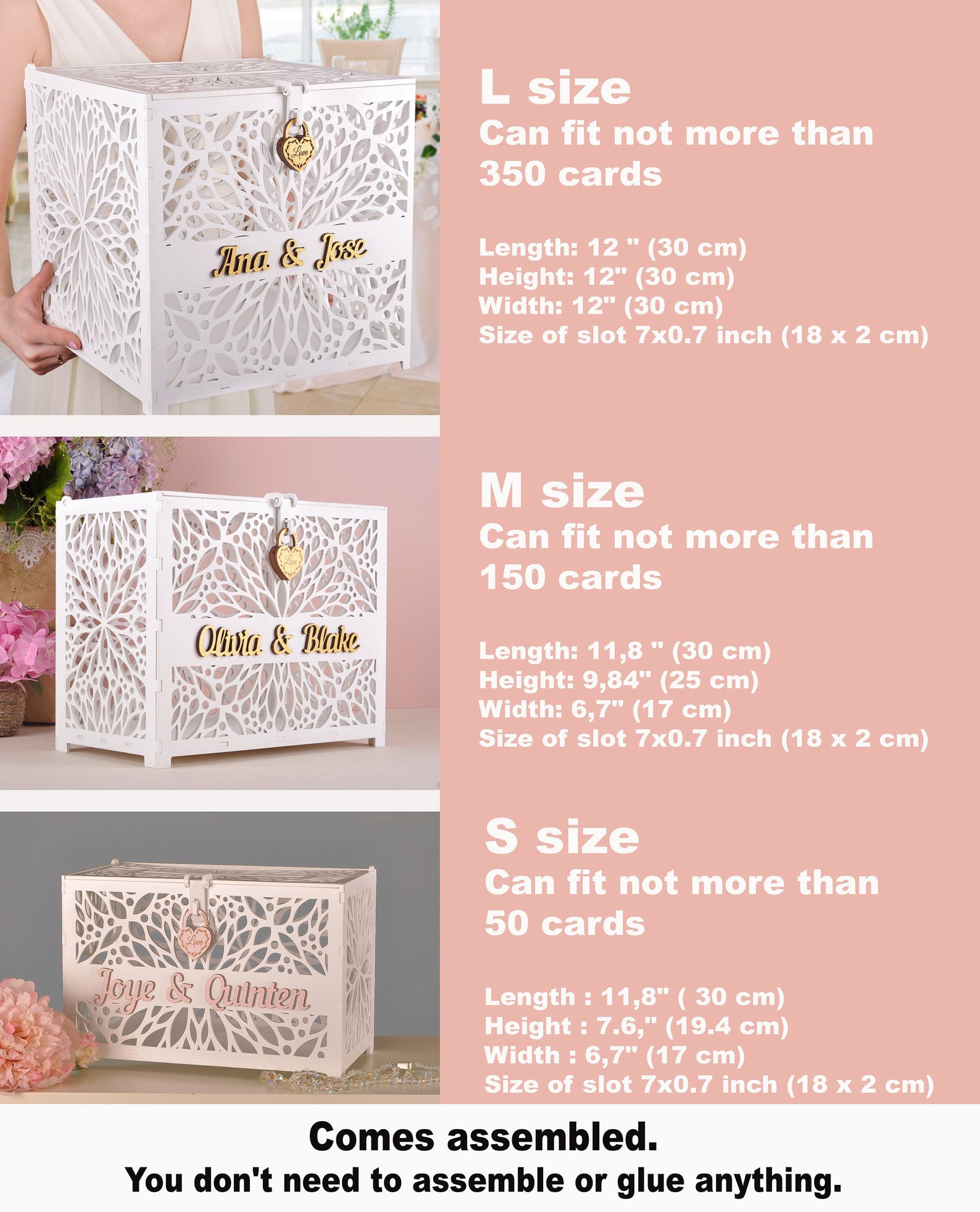 Wedding Card Box With Lock. Wedding Card Holder. Wedding Post - Etsy