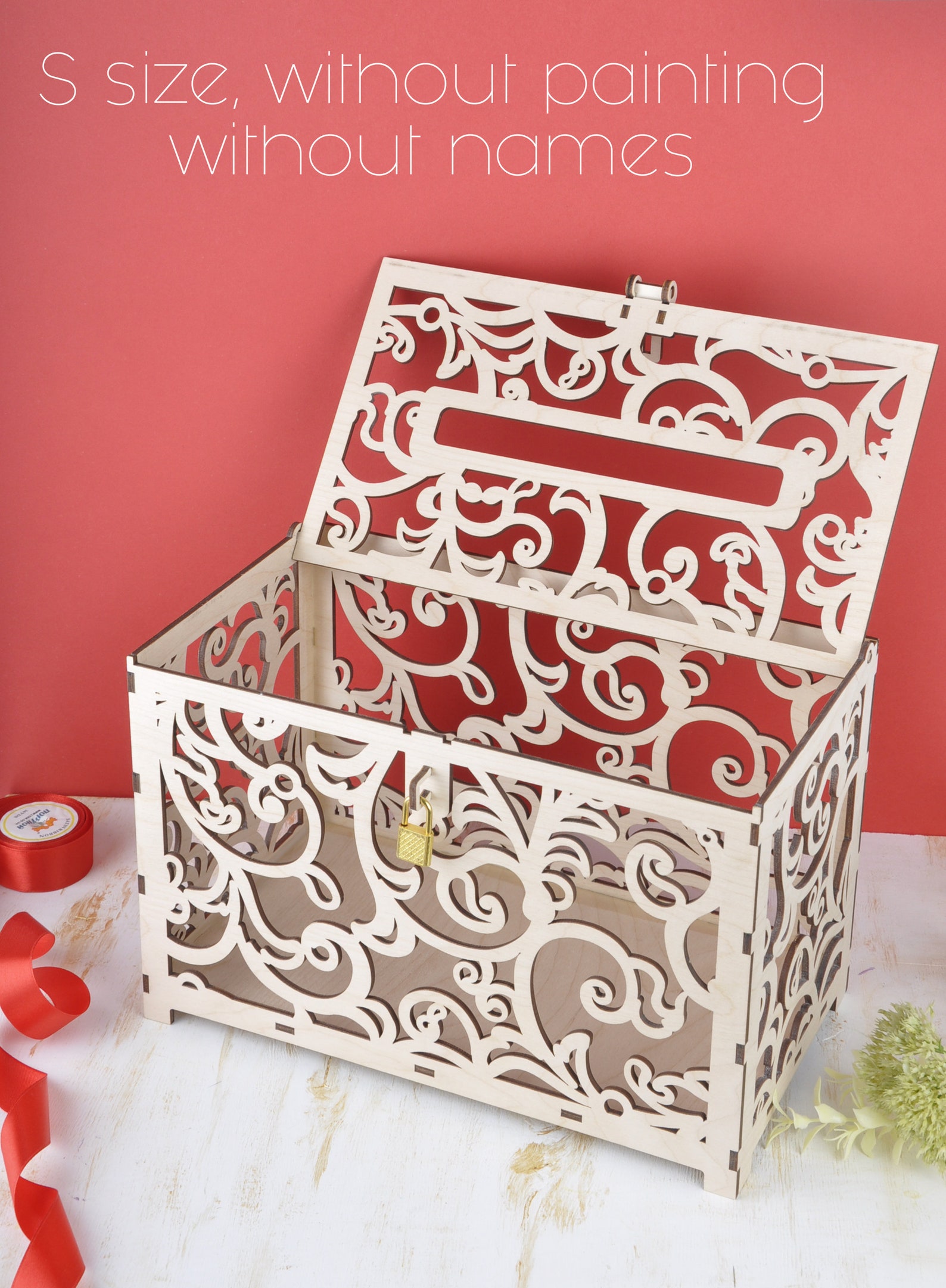 Wedding Card Box With Slot and Lock - Etsy
