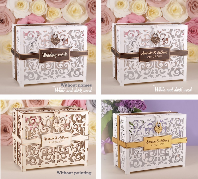 Ornate Birch Plywood Wedding Card Box With Slot and Lock - Etsy