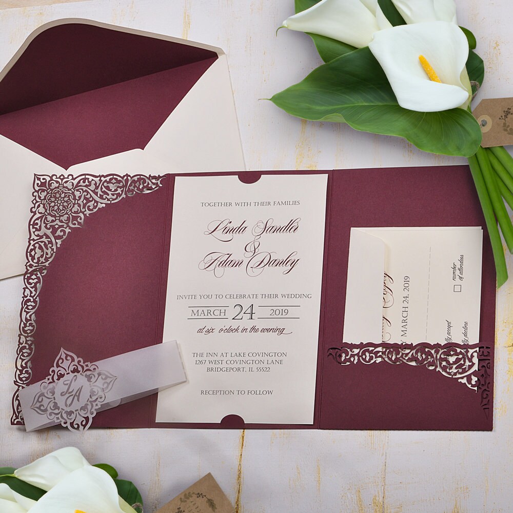 Pocketfold Wedding Invitations - Etsy